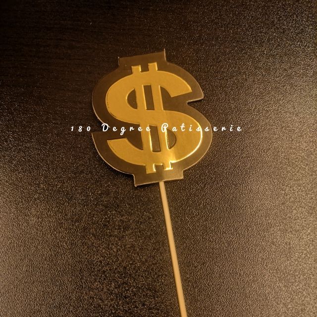 Ready Stock - “$”Gold Money Sign Topper，Rich, Skr Skr Cake Topper 钱 ...