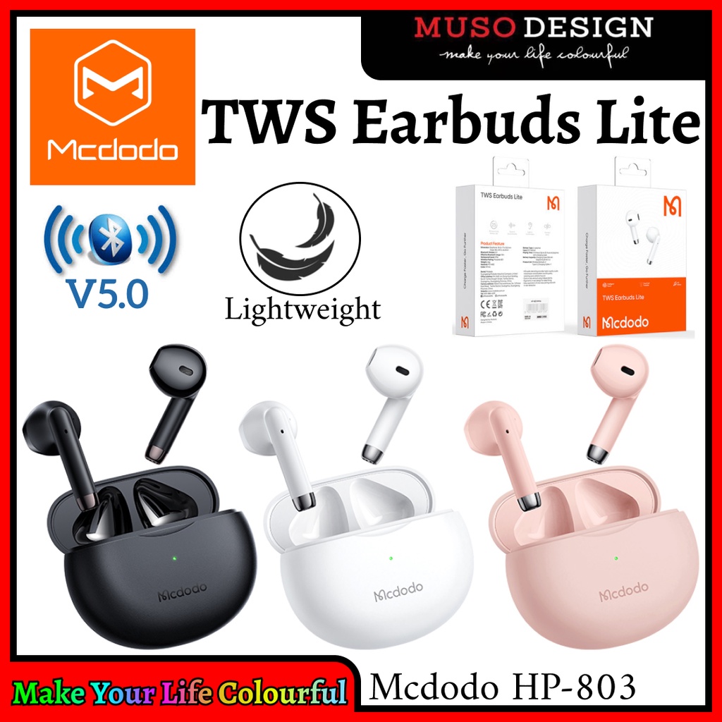Mcdodo TWS B01 Series Mini Bluetooth V5.0 Earphone TWS Headset Waterproof Headphone Earbuds with ...