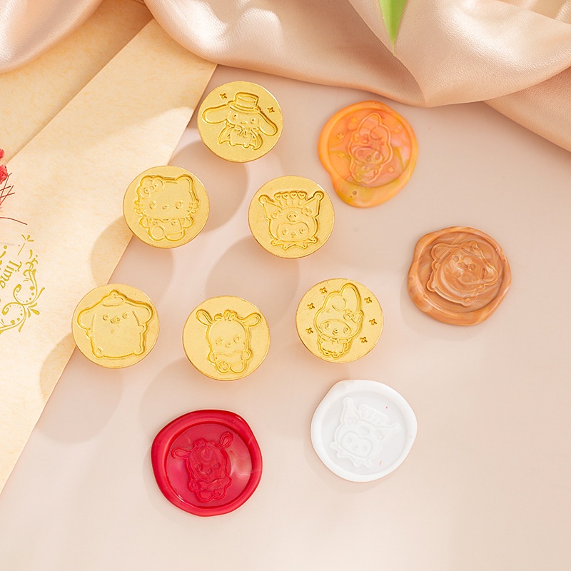 Journamm Vintage Fire Paint Stamp Handle Stamp Set Seal Envelope DIY ...