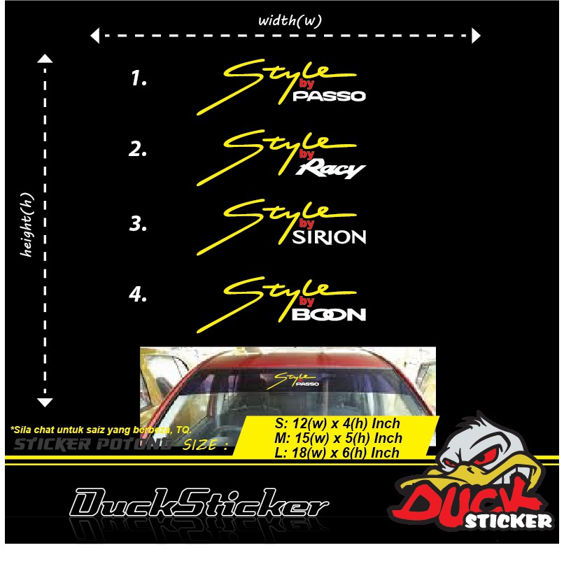 STYLE BY PASSO,RACY,SIRION,BOON STICKER 1PCS #cuttingsticker #daihatsu ...