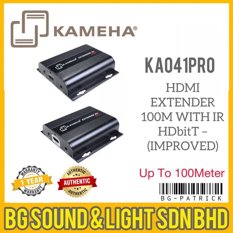 KAMEHA KA041PRO HDMI EXTENDER 100M WITH IR HDbitT – KAMEHA (IMPROVED ...