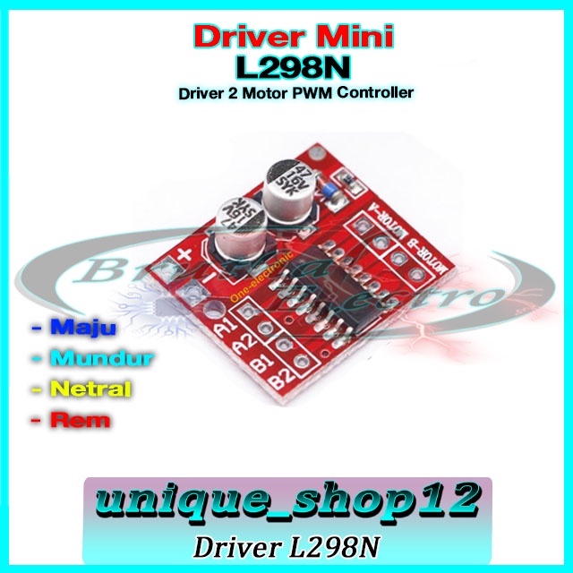 Mini Driver Module 2 Motor L298N PWM Controller Motor Dynamo Controller ...
