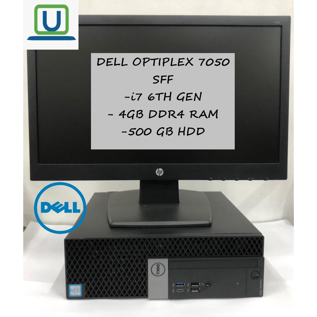 (REFURBISHED) Dell Optiplex 7050 SFF Intel Core i7 (6th Gen) + 20' LED ...