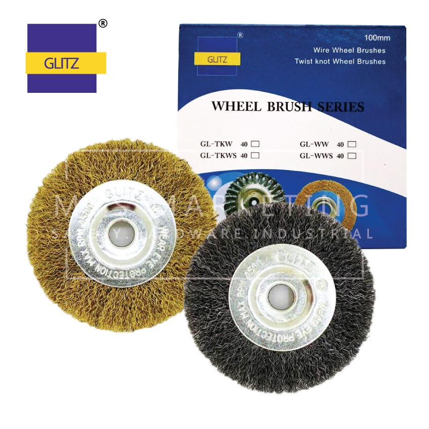 GLITZ HEAVY DUTY WHEEL BRUSH - STAINLESS STEEL / BRASS COATED WIRE ...