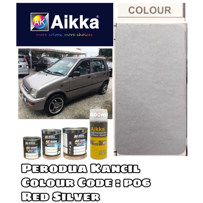 PERODUA KANCIL P06 RED SILVER Aikka Cat Kereta 2k bancuh/ DIY Touch Up ...