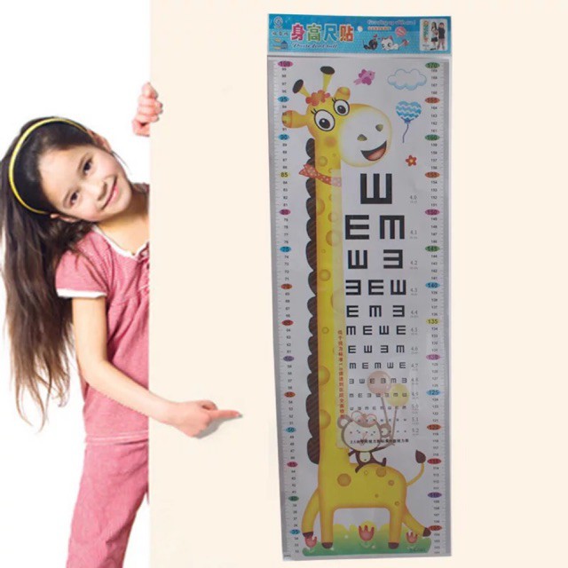 Cartoon Kids Test Exam Eye Height ChartBathroom Growth Sticker | Shopee ...