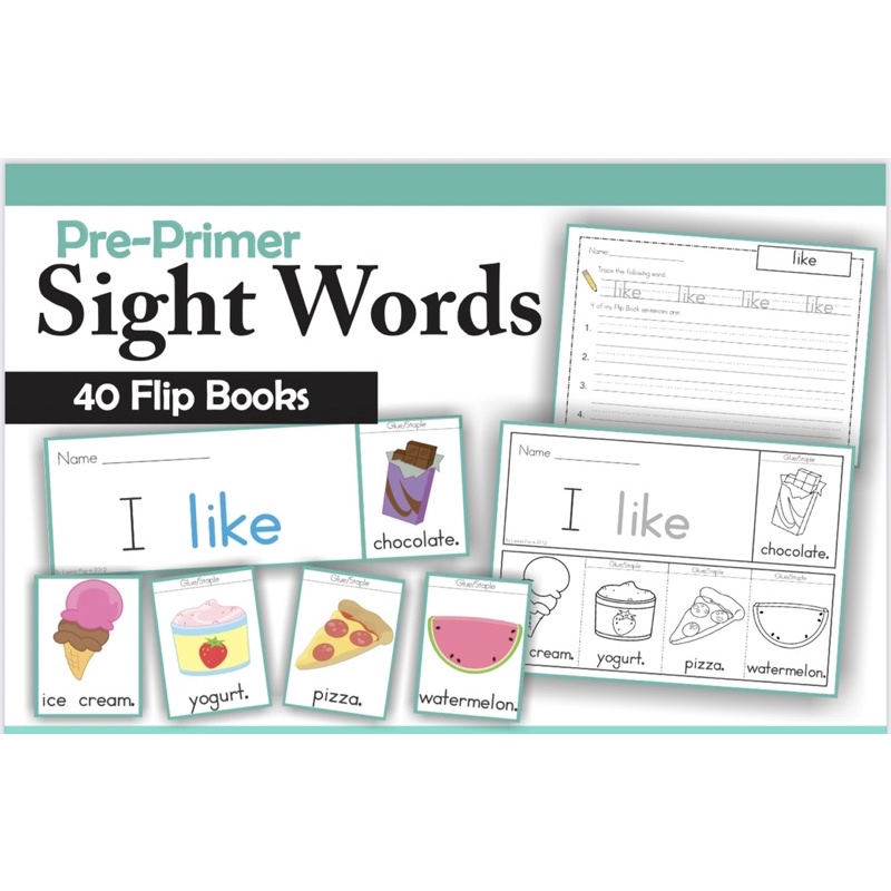 Sight Word Flip Book Kindergarten English Learning Vocabulary English ...