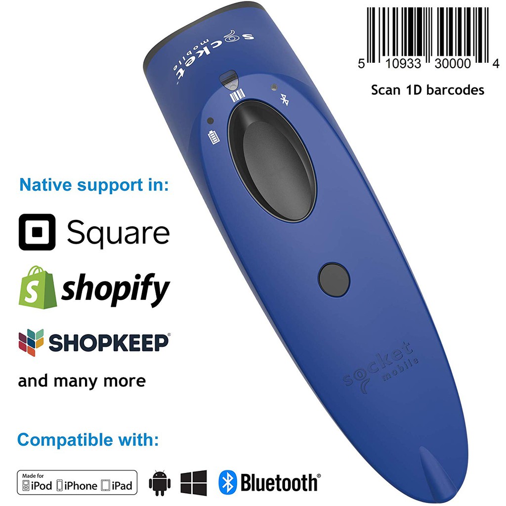 Socket Mobile SocketScan Blue S700 1D Imager Wireless Bluetooth Barcode ...