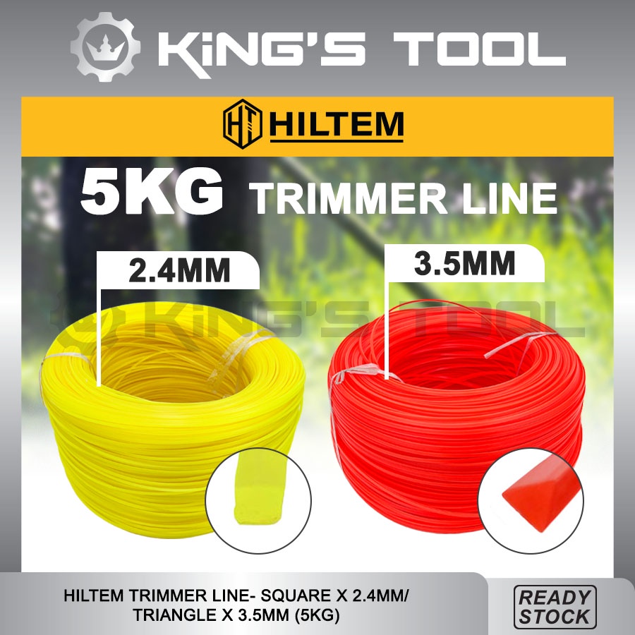HILTEM BRUSH CUTTER TRIMMER LINE/ 5KG SQUARE X 2.4MM/3.2MM TRIANGLE X 3.5MM/ TALI MESIN RUMPUT ...