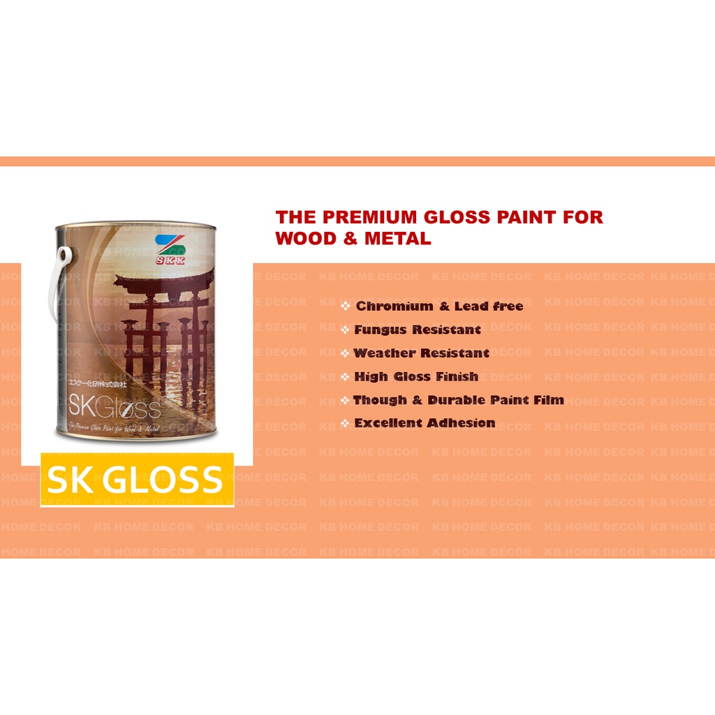 (5L) SKK - SK Gloss The Premium Gloss Paint For Wood & Metal | Shopee ...