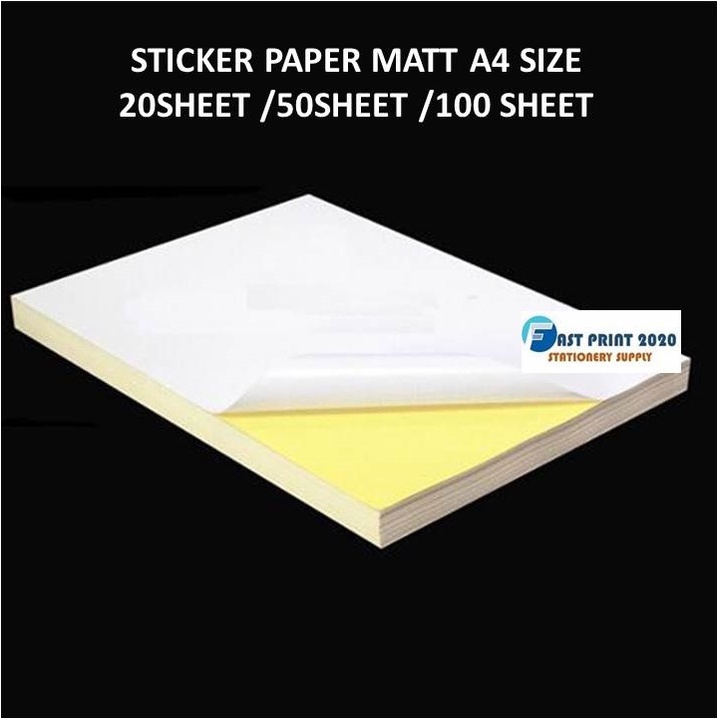 Sticker paper white normal A4size 20 sheet / 50 sheet / 100 sheet ...
