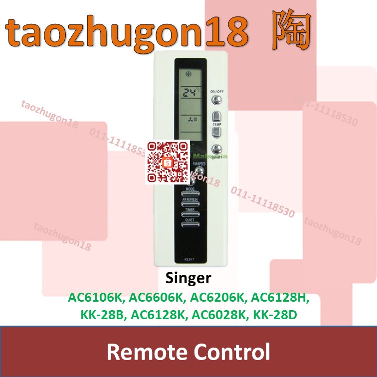 Singer Air Conditioning Conditioner Aircon Remote Control AC6106K ...