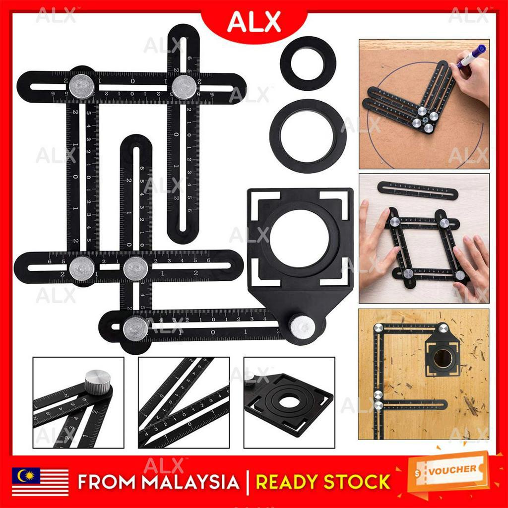 ALX Six Fold Ruler Aluminium Alloy Multi-Angle Ruler Metal Tool ...