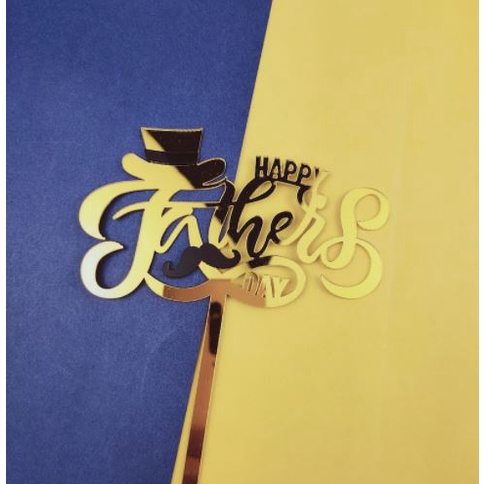 New Super Dad Acrylic Cake Topper Gold Dad Father Birthday Cake Topper ...