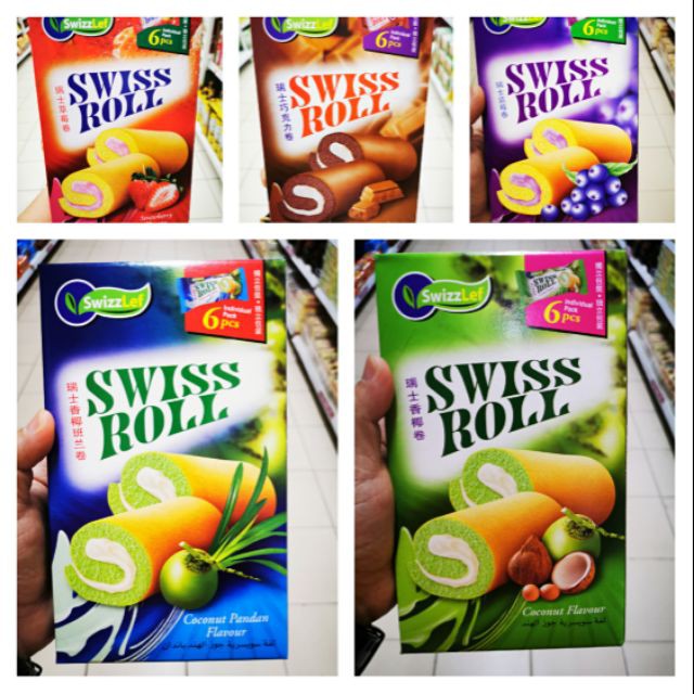 Swizzlef Swiss Roll (Chocolate Flavour, Blueberry Flavour, Strawberry ...