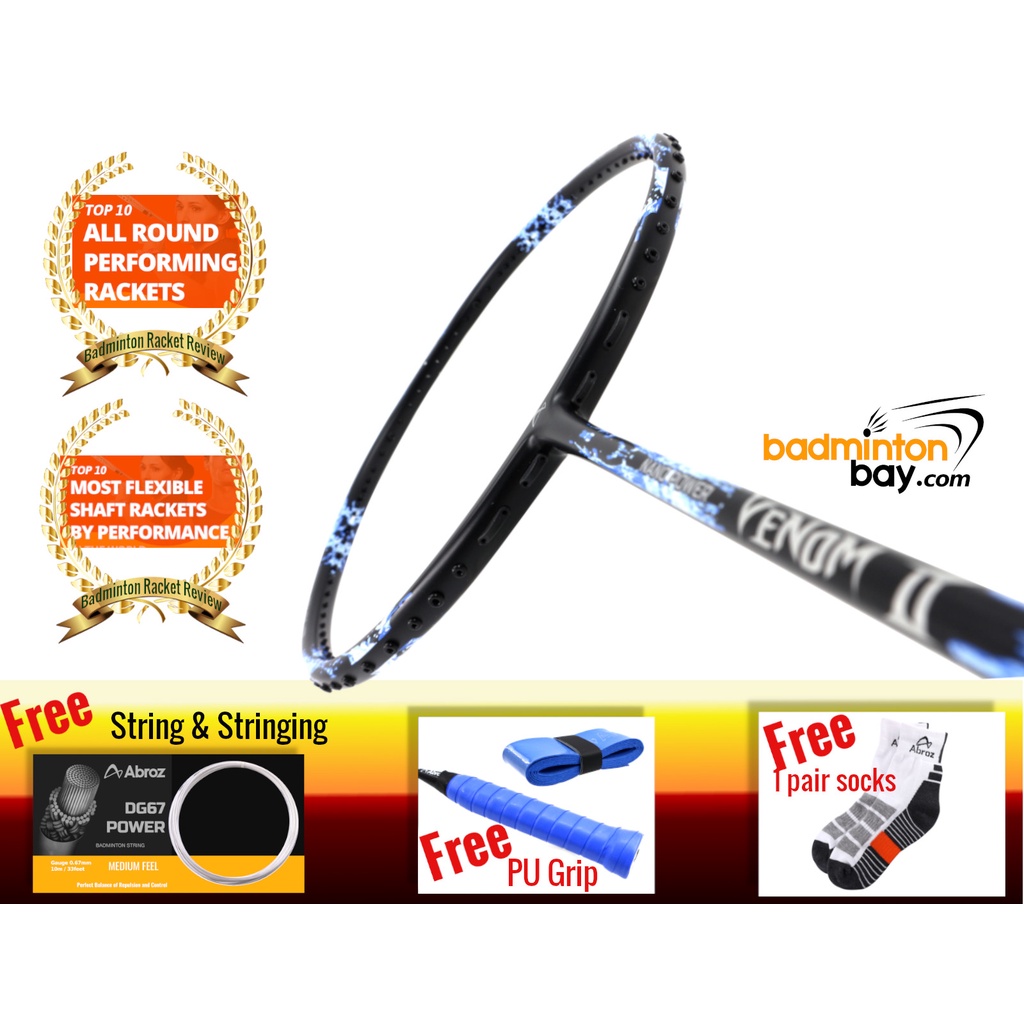 Abroz Nano Power Venom II Unstrung No String No Grip Badminton Racket ...