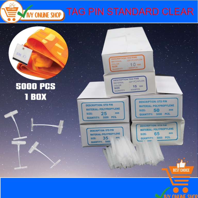 Tag Pin Standard Clear 5000 pcs | Shopee Malaysia