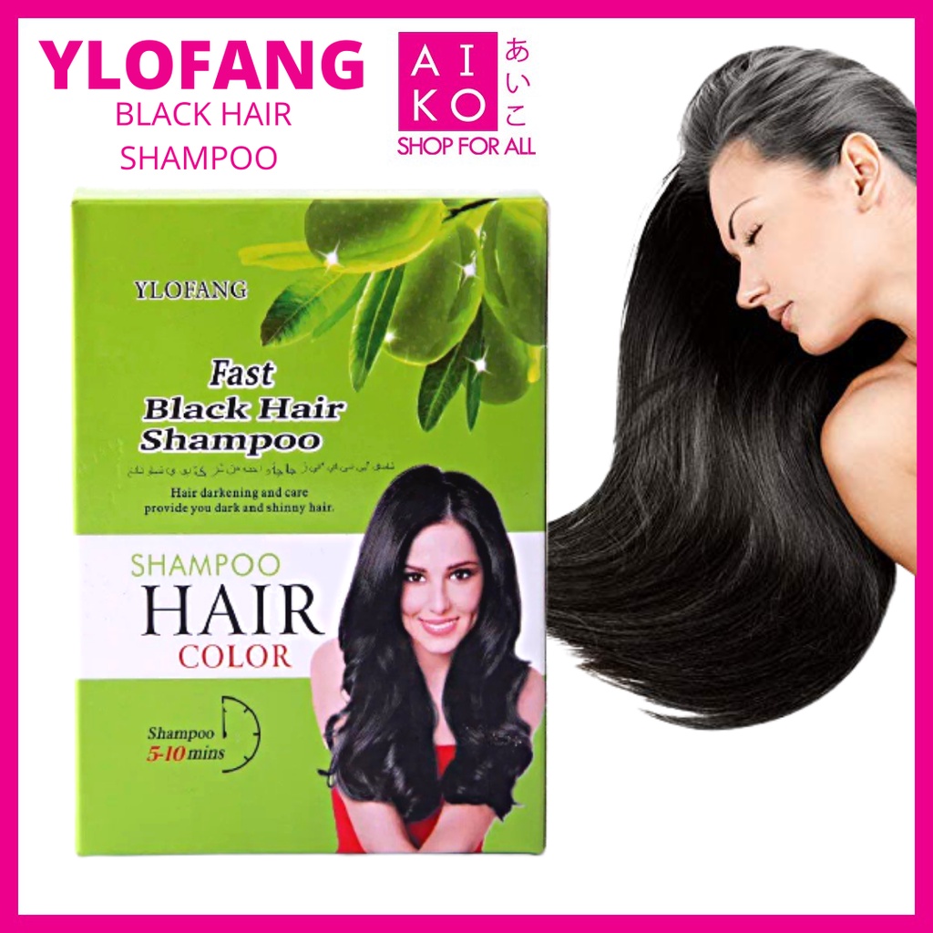 (AIKO) YLOFANG BLACK HAIR SHAMPOO / PEWARNA RAMBUT (10 PCS) | Shopee ...