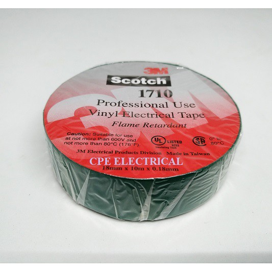 3M Scotch 1710 VINYL ELECTRICAL Insulation PVC Wire TAPE 18mm x 10m x 0 ...