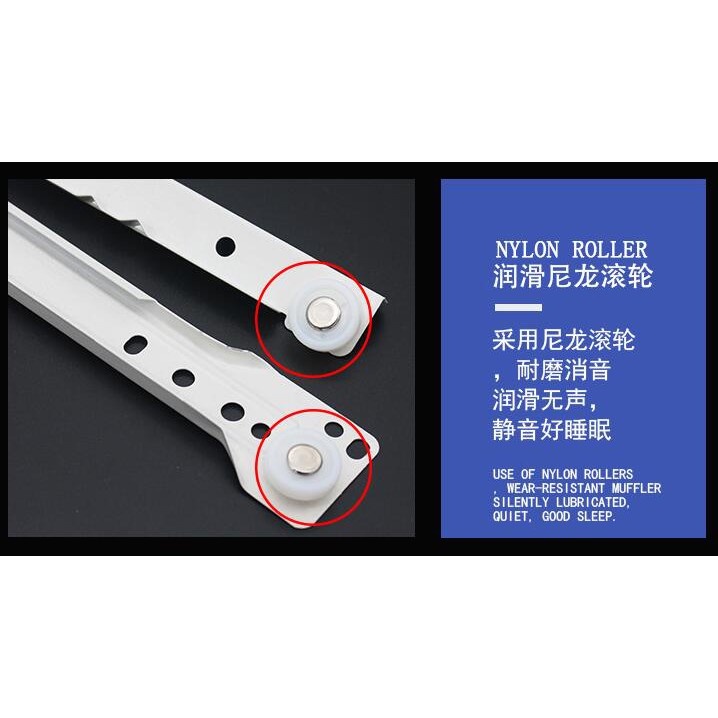 Solid The Wardrobe Drawer Track Two Rails Silent Roller Guide Tray ...