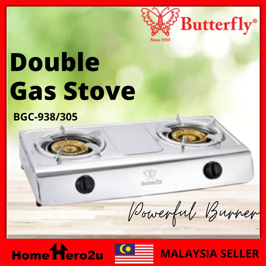Butterfly BGC-938/305 Stainless Steel Double Gas Stove / Gas Stove /煤气炉 ...