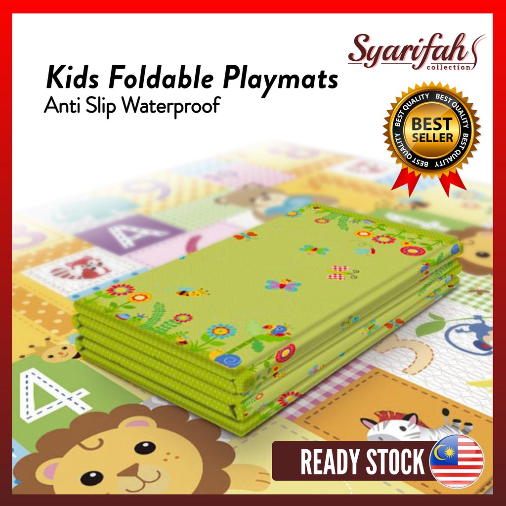 Playmat Anti Slip Baby Foldable Double Sided Cartoon Mat Waterproof ...