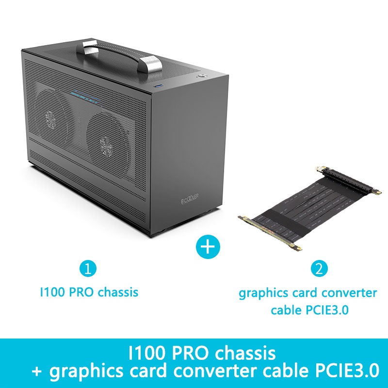 Pccooler I100 ITX MINI Small case all Steel Suitcase Portable HTPC ...