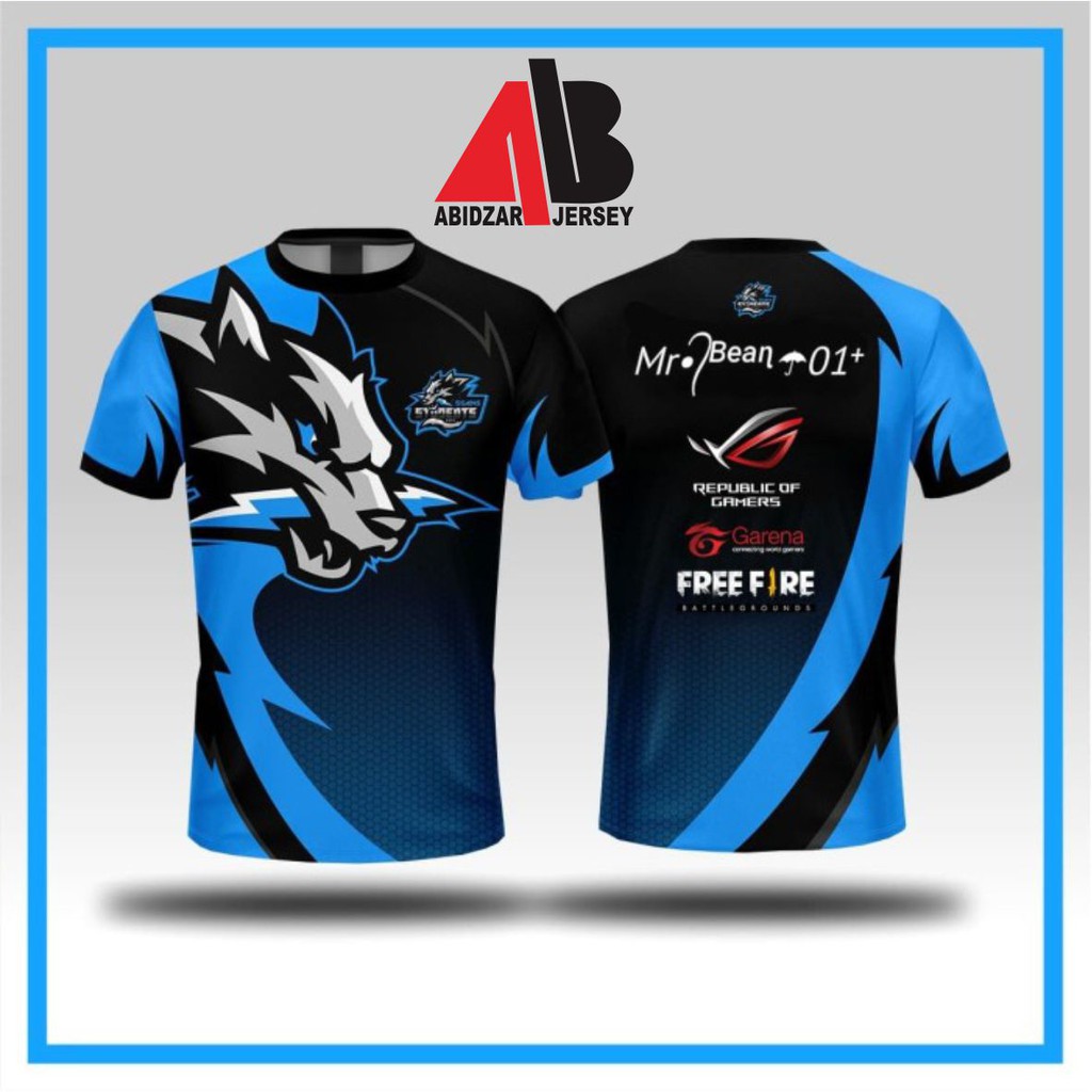 Free fire game Jersey t-shirt FF MLBB Aov free nickname logo free ...