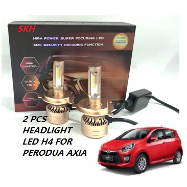 ☆LED☆ 2pcs LED HEADLIGHT BULB (3 COLOR) (H4) FOR PERODUA AXIA E&G Spec ...