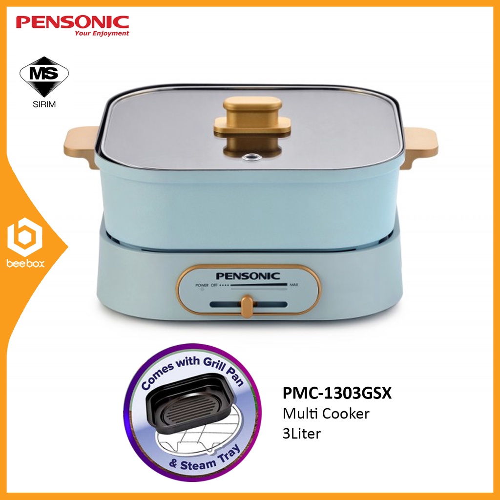 Pensonic PMC-1303GSX 3.0L Multi Cooker with Grill Plate & Steaming Rack ...