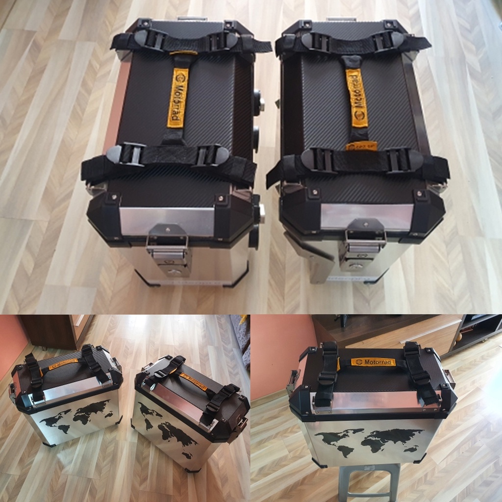 Universal Aluminum Side Box Handle Top Case Pannier Strap Rope For BMW ...