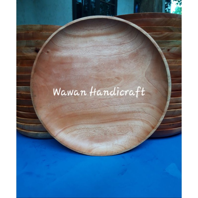 KAYU 30cm wooden plate/dinner plate/serving plate/tray/wooden plate ...