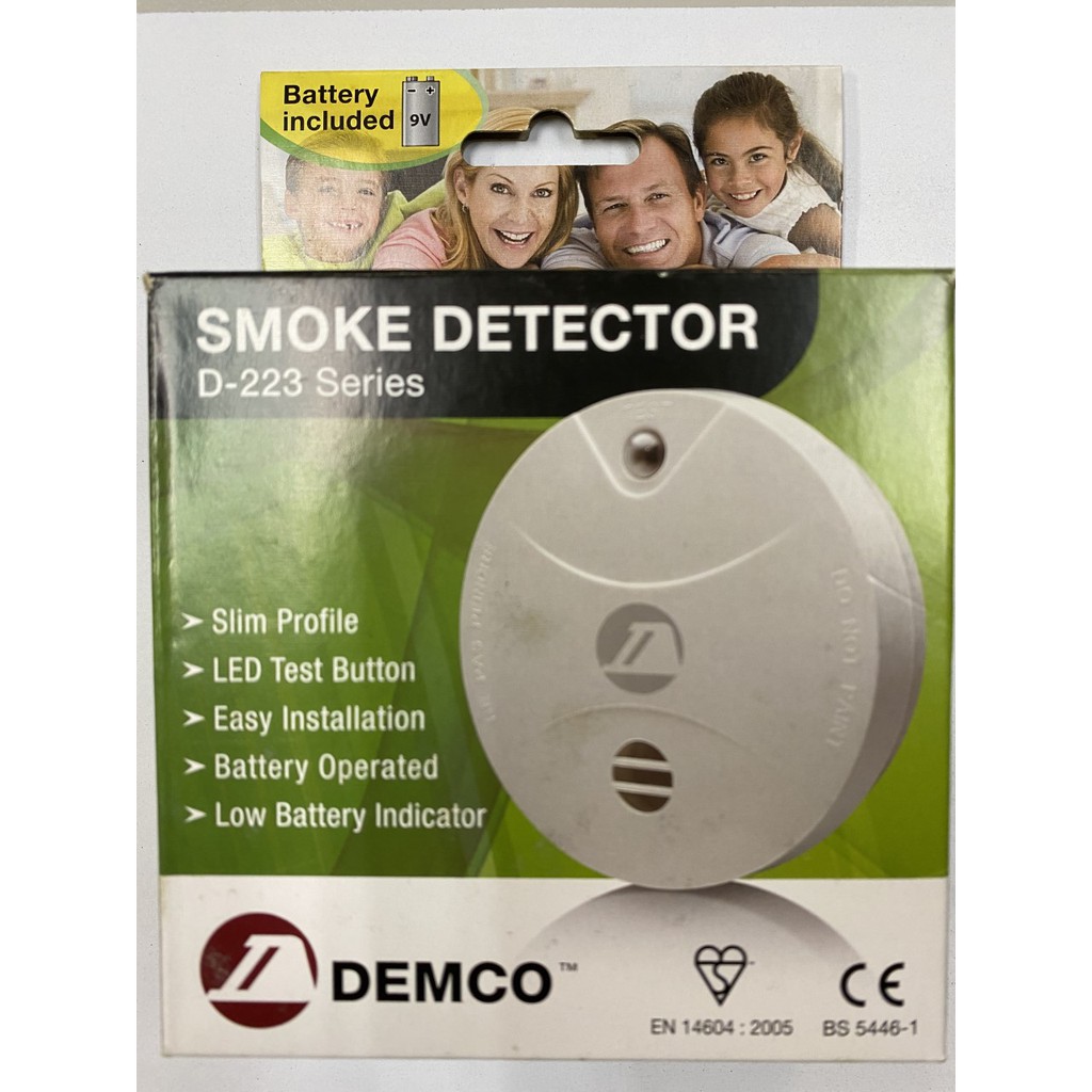 DEMCO D-223 Single Station Photoelectric Smoke Detector 9V battery ...