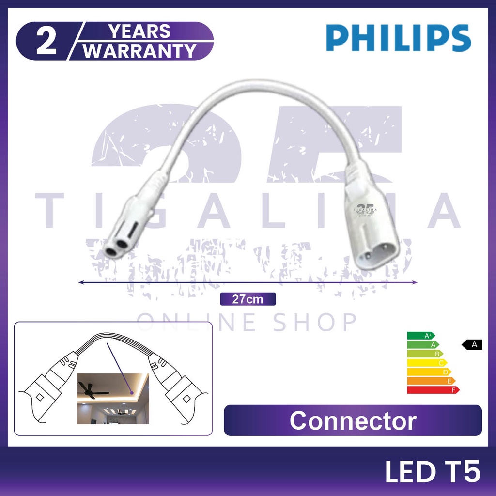 PHILIPS LED T5 Batten Lampu T5 1ft 4W / 2ft 7W / 3ft 9W / 4ft 13W Connector Cable Plaster ...