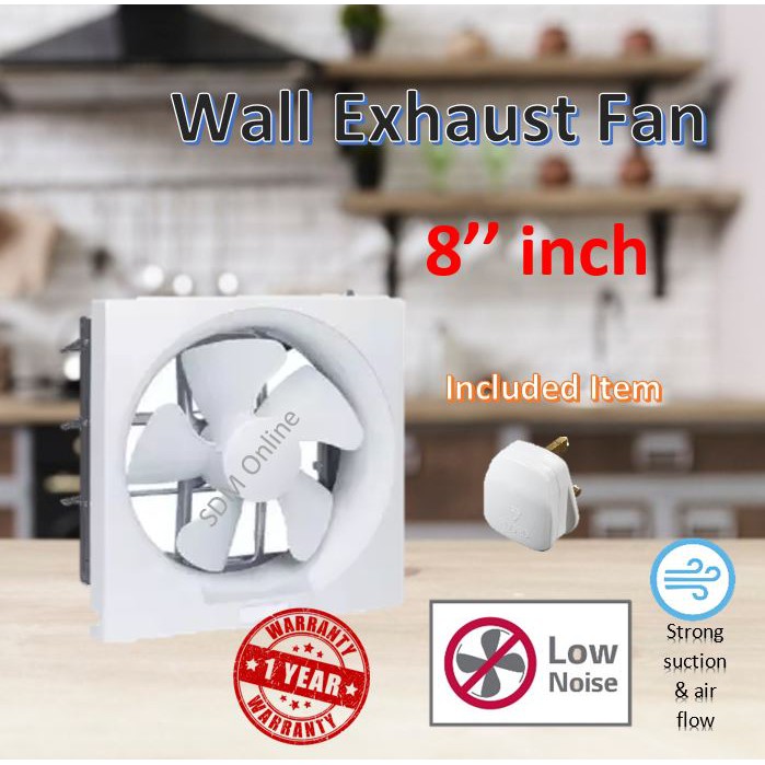 Bsboss PVC Wall Exhaust Fan 6/8/10/12Inch Ventilation Fan Kitchen Fan ...