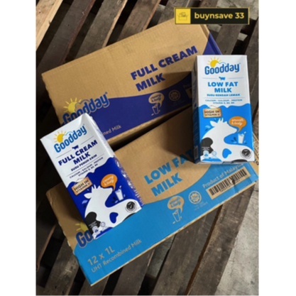 Goodday Full Cream/Low Fat UHT Milk (1LT X 12) Carton | Shopee Malaysia