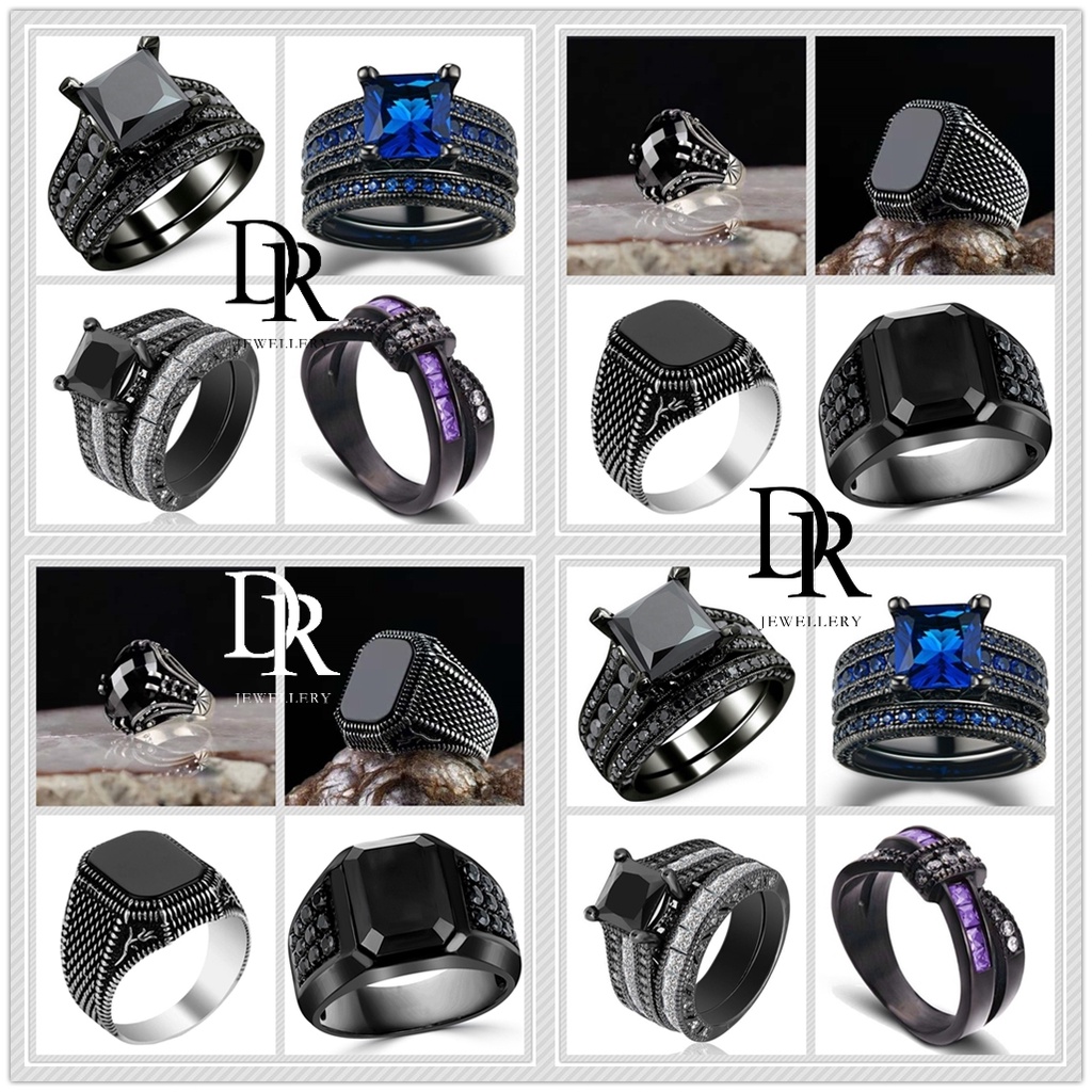 DR Jewelry Fashion Cincin Batu Lelaki Couple Rings Stainless Gifts ...
