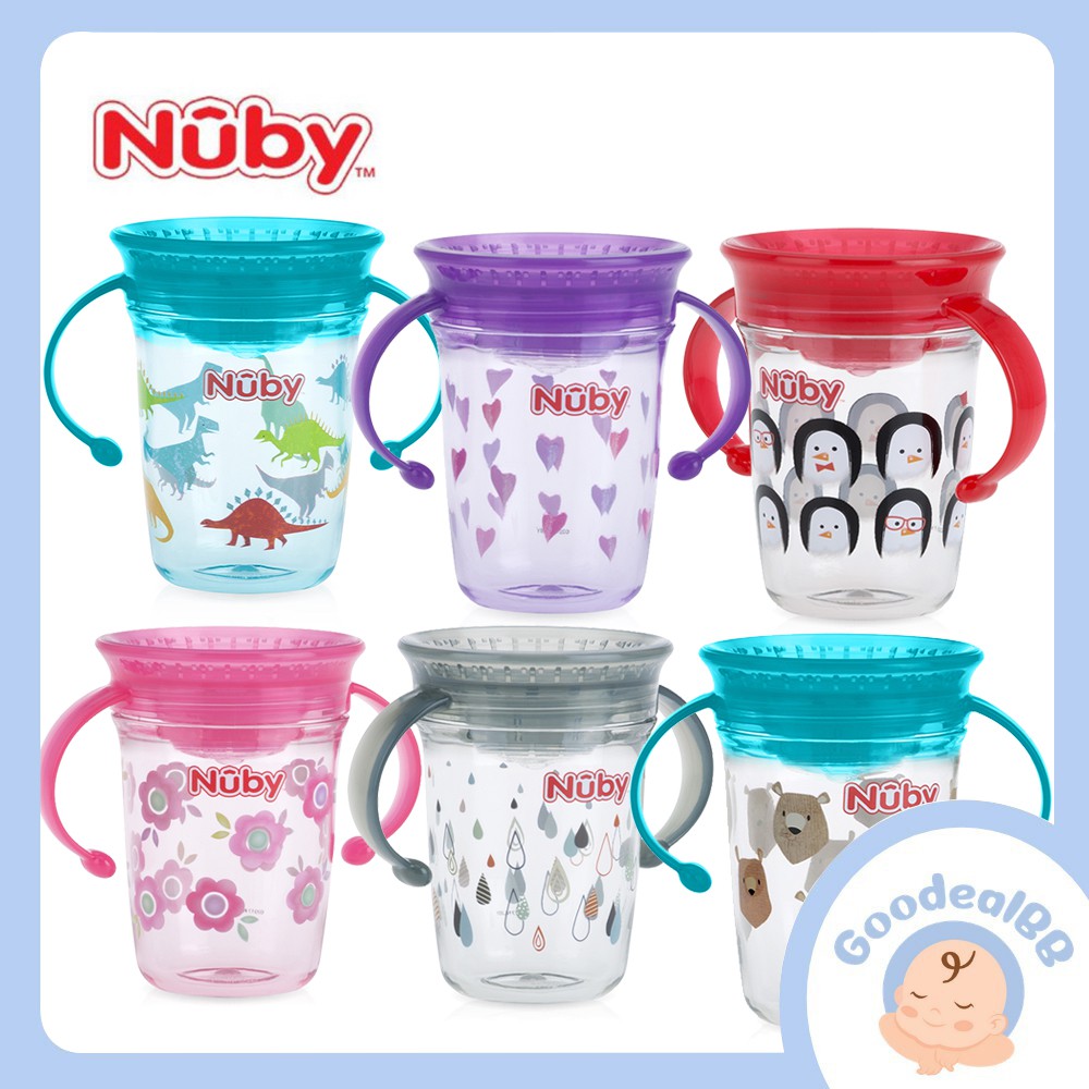 Nuby 360 Wonder Cup With Handle And Tritan Plasctic 240ml/ 8oz (6+ months) | Shopee Malaysia