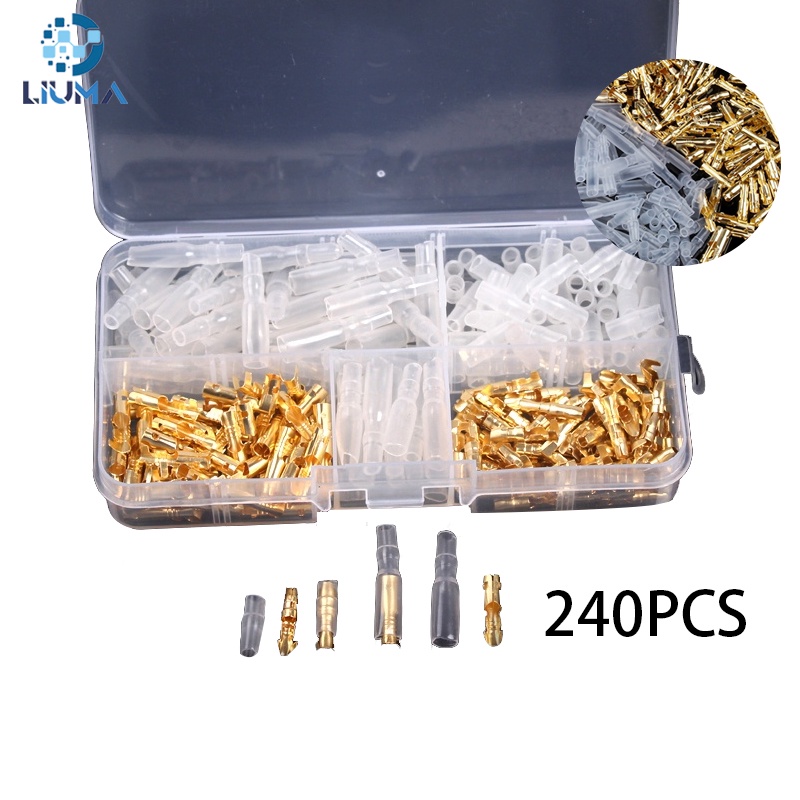200/240Pcs Crimping Terminal set 4mm Bullet Crimp Terminal Wire ...