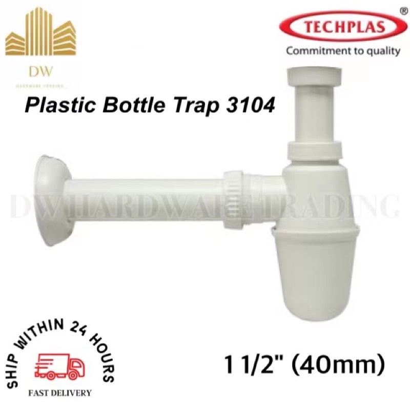 🔥Ready Stock🔥TECHPLAS Plastic Bottle Trap 1 1/2"(40mm) white | Shopee ...
