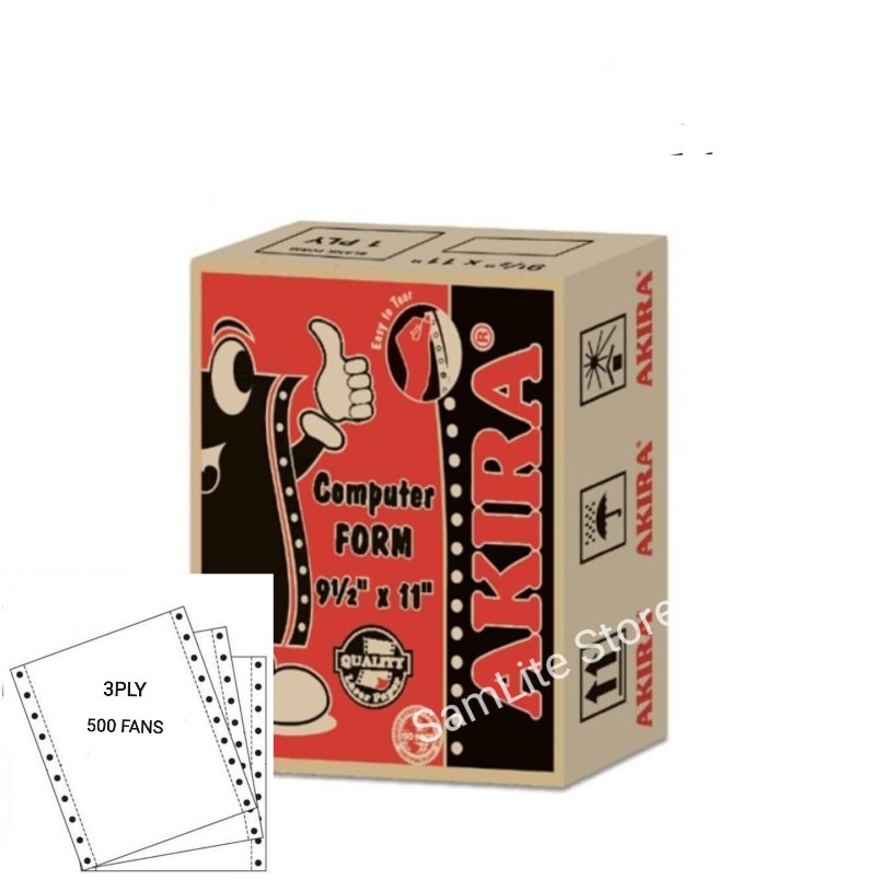 Eco / Akira 3ply ncr Computer Form 9.5" x 11" {Full-pack} 500 fans ...