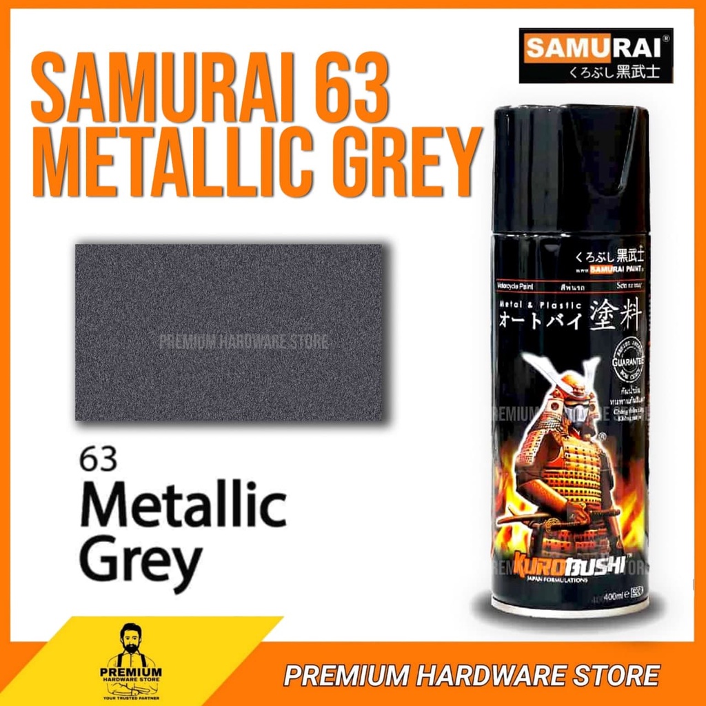 Samurai 63 Metallic Grey Metallic Spray 400ml | Shopee Malaysia