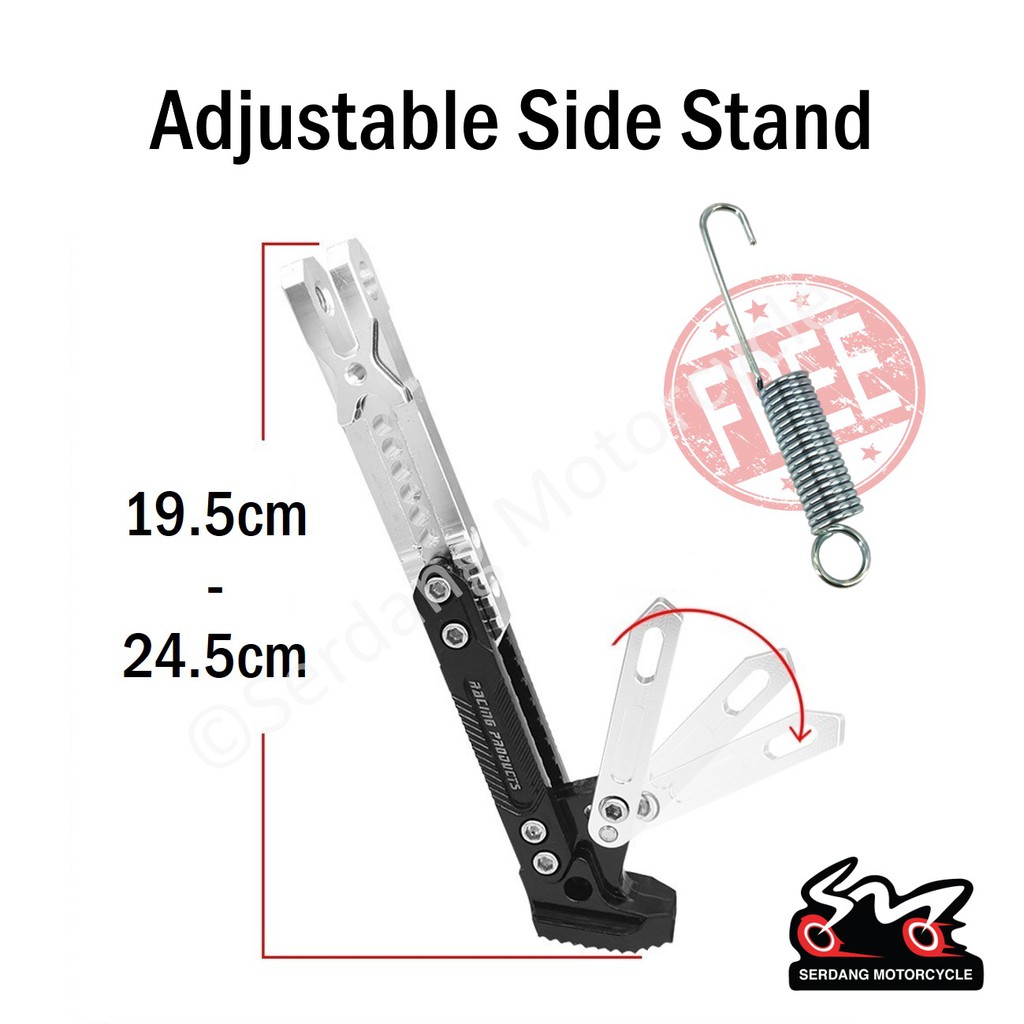 Adjustable Side Stand Motorcycle Kickstand Tongkat Motor Motosikal Y15 ...