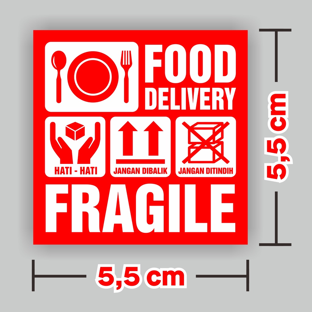 Food Delivery Label Sticker Fragile Food Delivery Sticker 5,5 x 55 cm ...
