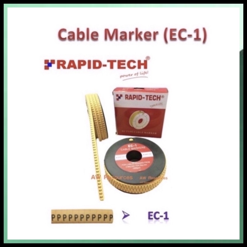 EC-1 Alphabet A - M Cable Marker, Wire Marker (1000pcs/Roll) | Shopee ...