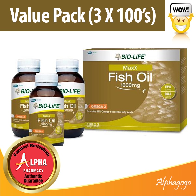 Bio-Life MaxX Fish Oil 1000mg (3 X 100 Capsules) | Shopee Malaysia
