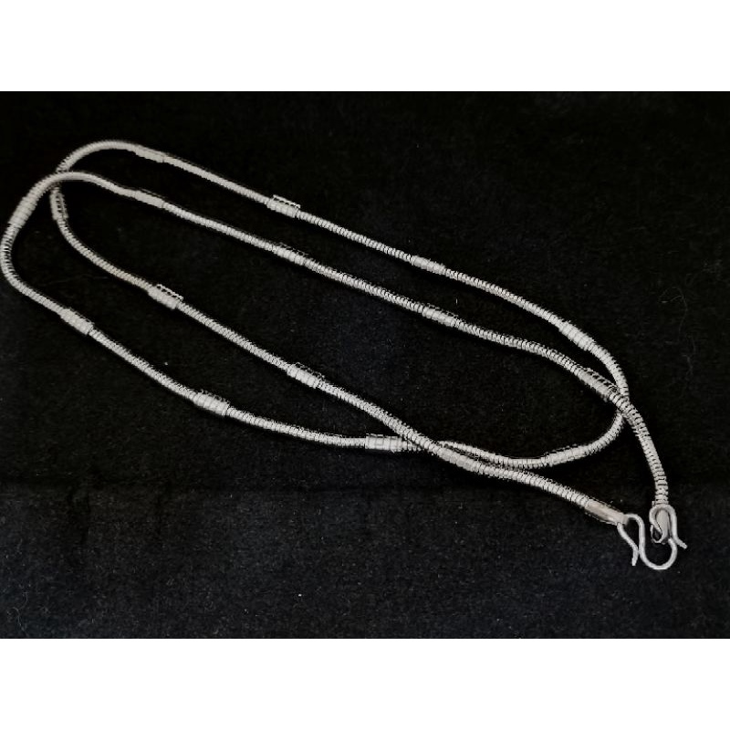 Stainless steel 3mm Round Snake in Between Tubes Amulet men's necklace ...