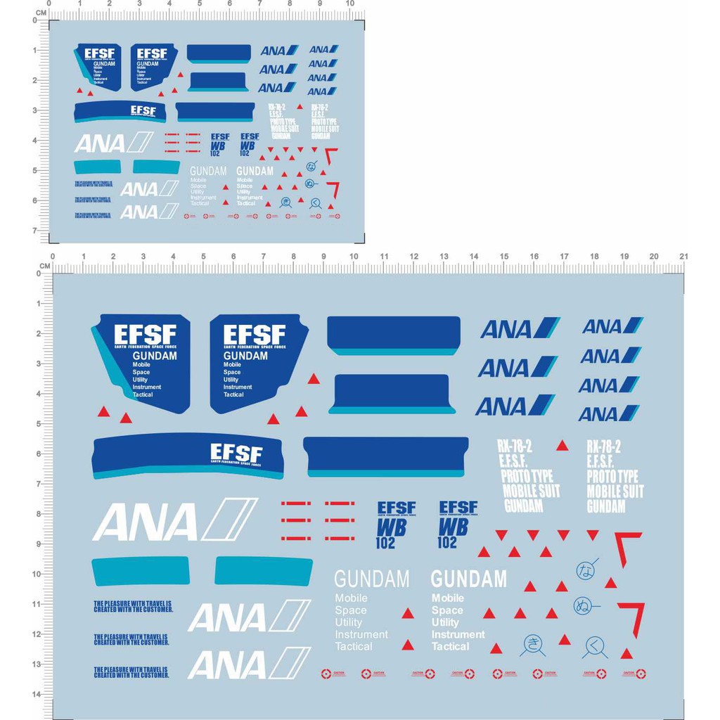 [GD] Waterslide Decal - MEGA MG 1/48 1/100 RX-78-2 (ANA Ver. - All ...