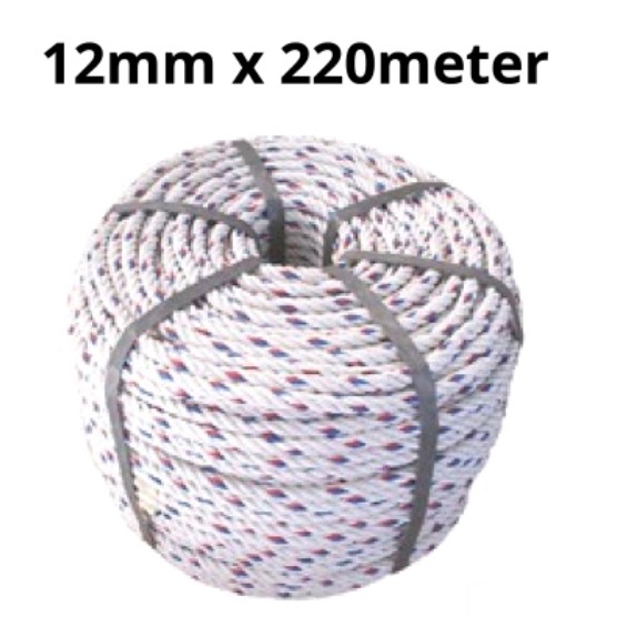12mm x 220meter POLYPROPYLENE ROPE / PP ROPE / P.P. ROPE / TALI LEMBU ...