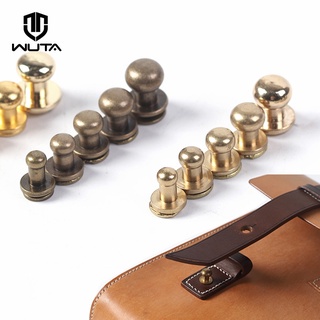 WUTA Heavy Duty Leather Snap Fasteners Kit Solid Brass Round Head Buttons Rivets Snaps Leather ...